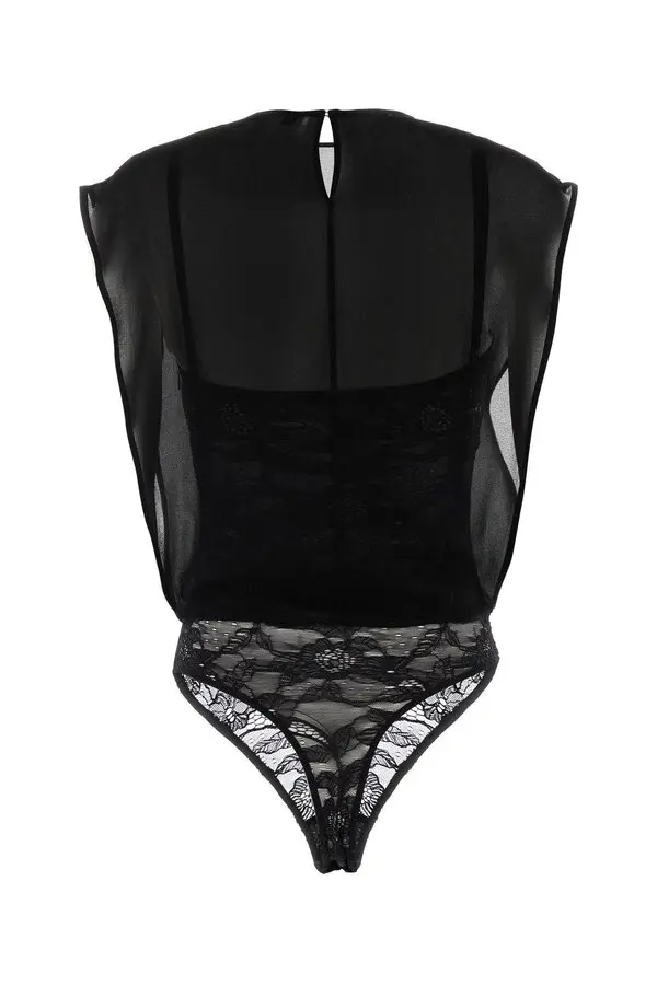 Alaïa Georgette Bodysuit Top