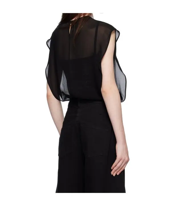 Alaïa Georgette Bodysuit Top