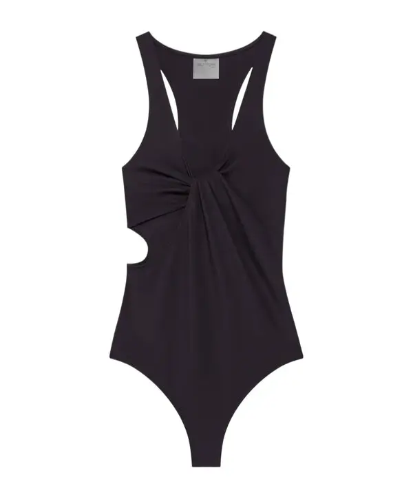 COURREGES Twist Cutout One-piece Swimsuit - Black
