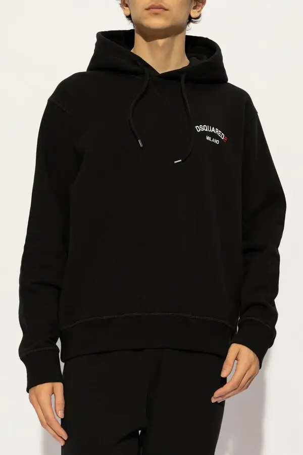Dsquared2 Logo Printed Drawstring Hoodie