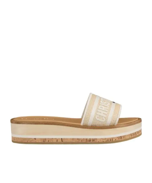 Dior Riviera Dway Platform Sole Slippers - Nude