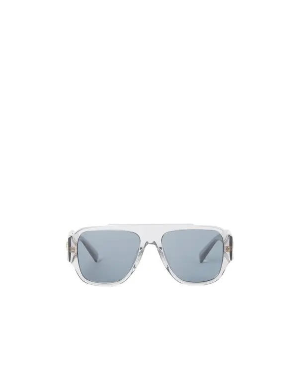 Versace Logo Detail Aviator Sunglasses - Gray