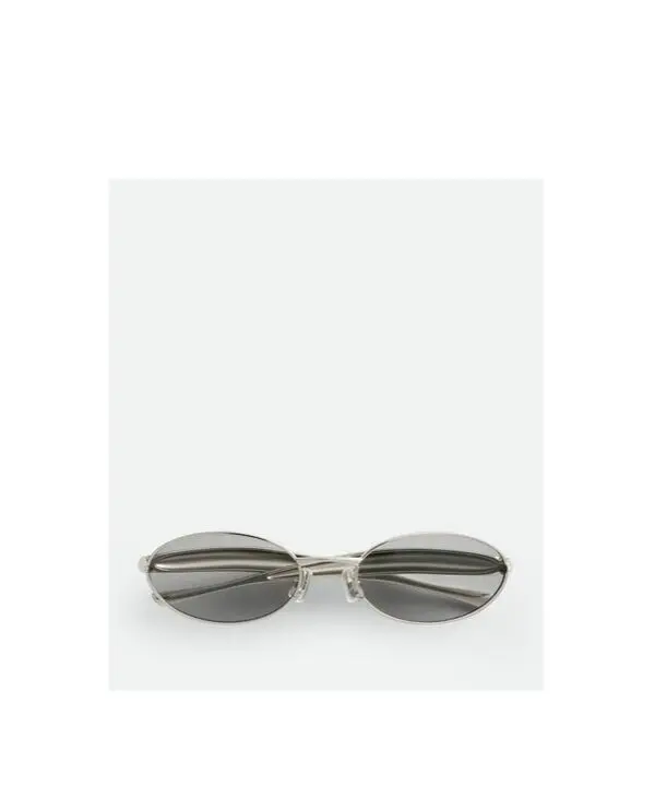 Bottega Veneta Oval Sunglasses - Silver