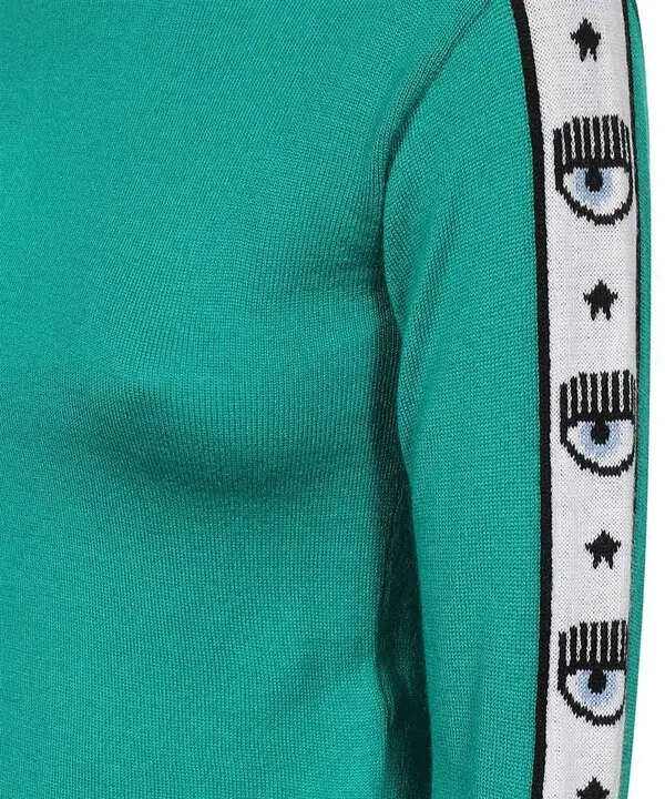 CHIARA FERRAGNI Long Sleeve Crewneck Knitted Jumper With Pattern