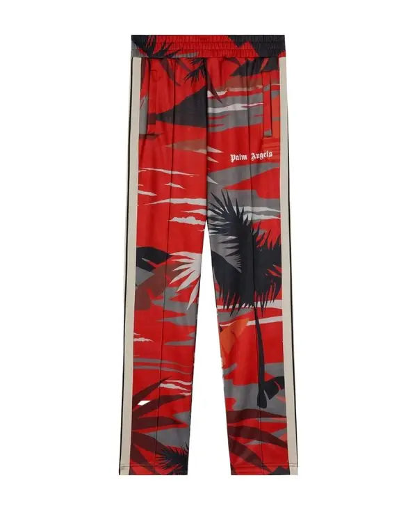 Palm Angels Multicolor Printed Casual Pants - Red