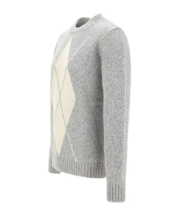 Eleventy Argyle Patterned Crew Neck Sweater
