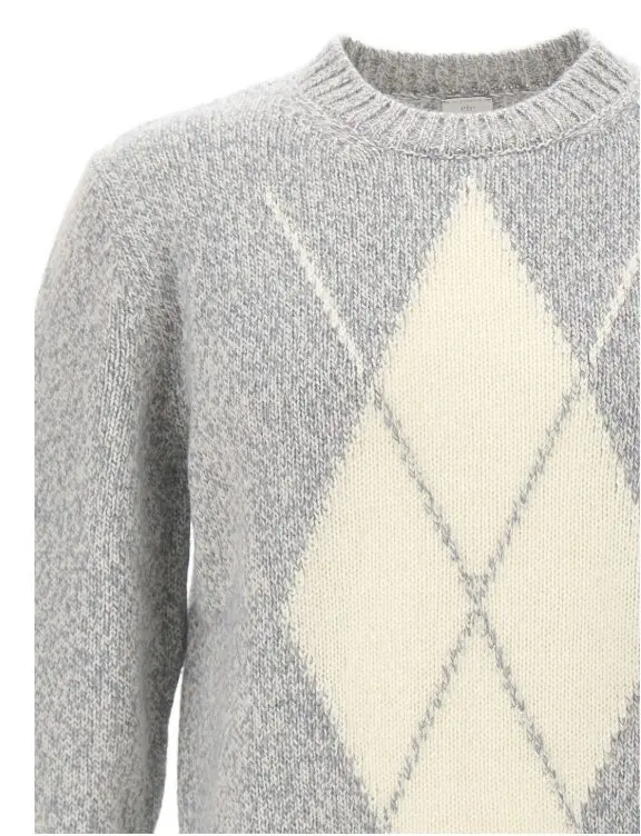 Eleventy Argyle Patterned Crew Neck Sweater