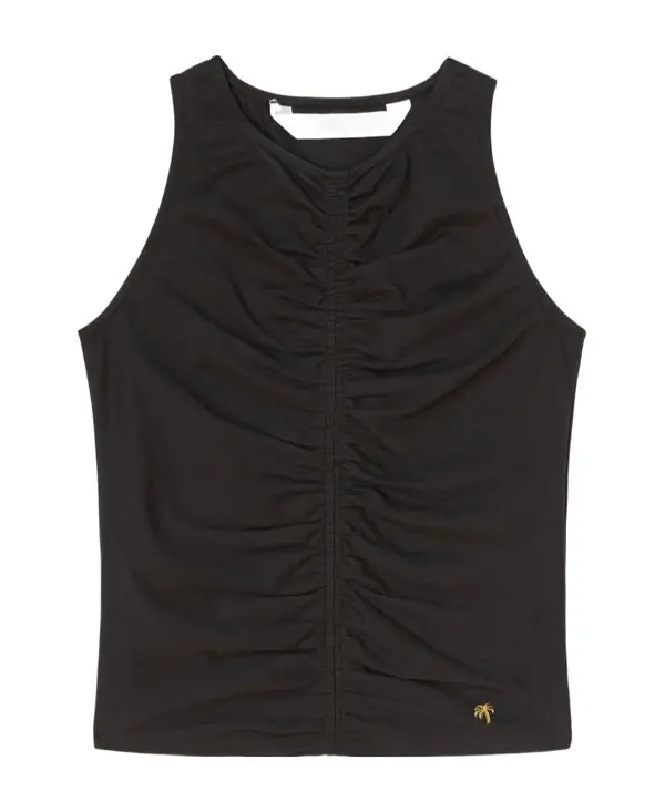 Palm Angels Ruched Stretch-cotton Tank Top