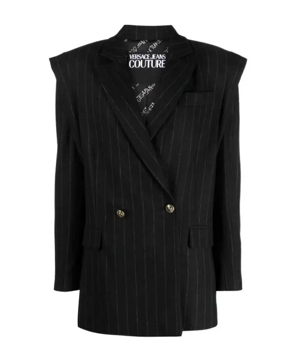 Versace Pinstriped Double-breasted Tailored Blazer