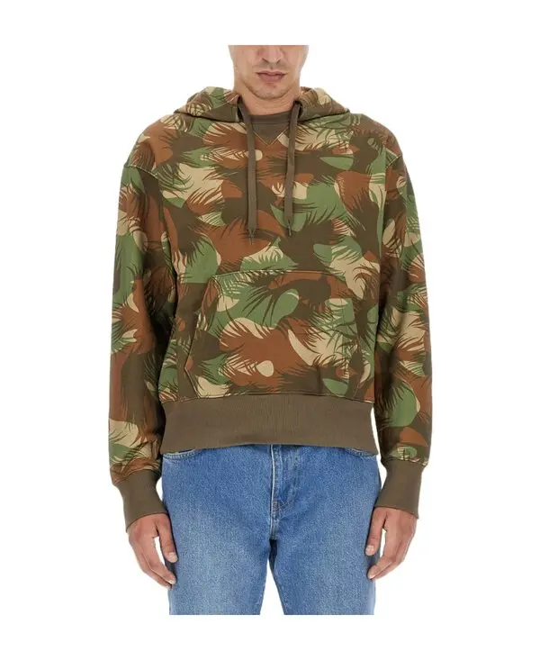 Moschino Camouflage Print Hooded Long Sleeve Sweater