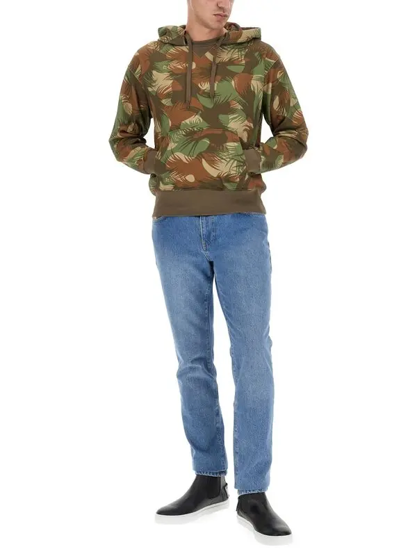 Moschino Camouflage Print Hooded Long Sleeve Sweater