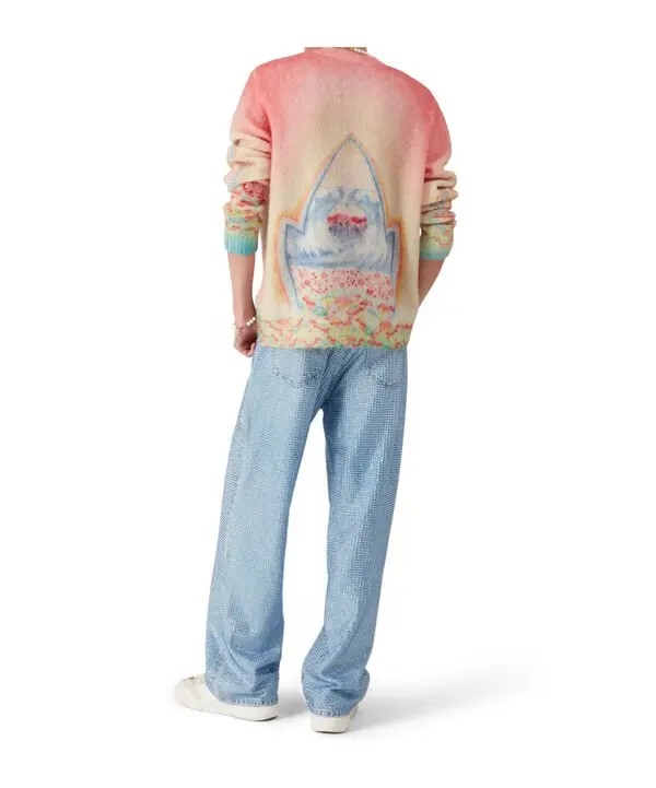 Casablanca The Great Wave" Printed Pullover - Pink