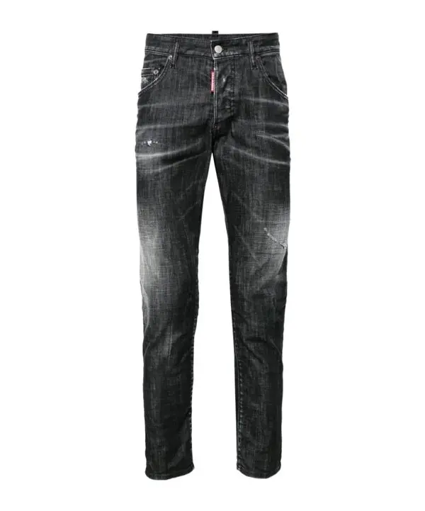 Dsquared2 Skater Distressed Straight-leg Jeans - Black