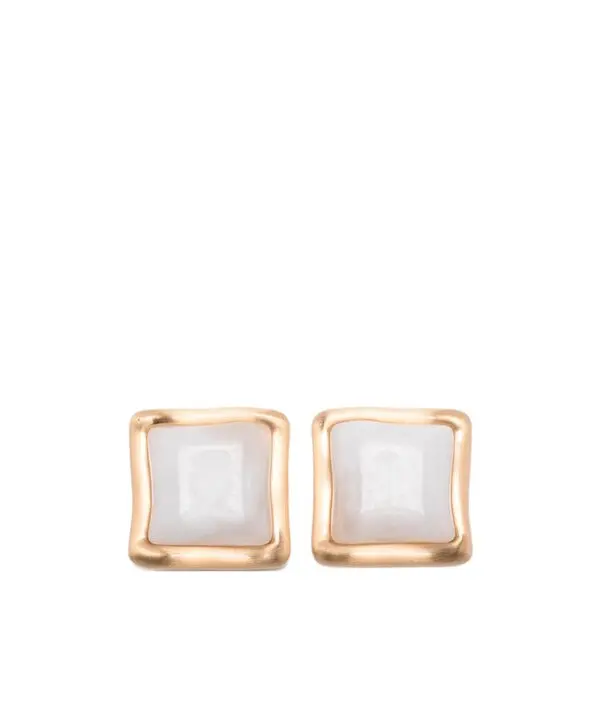Cult Gaia Embellished Square Earrings - White