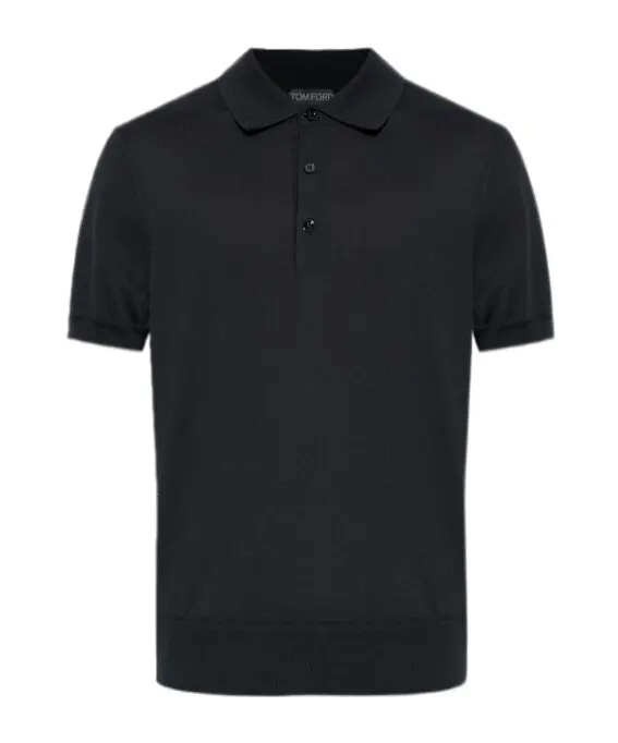 TOM FORD Short Sleeve Polo Shirt - Black
