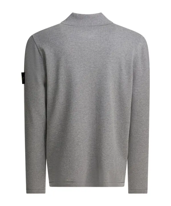 Stone Island Long-sleeve Knit Polo Shirt - Grey