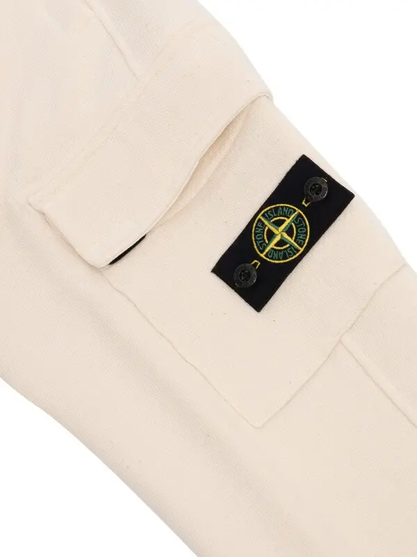 Stone Island Cotton Cargo Trousers With Removable Compass Patch - Nude