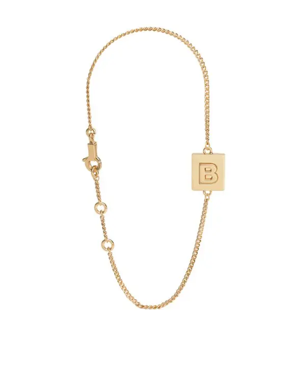 Celine Alphabet B Bracelet In Brass With Gold Finish - Yellow