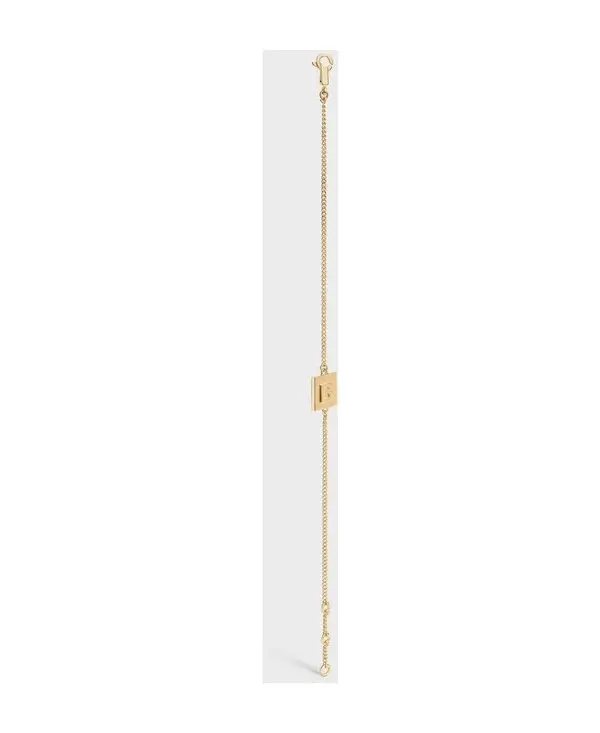 Celine Alphabet B Bracelet In Brass With Gold Finish