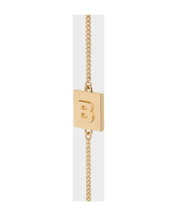 Celine Alphabet B Bracelet In Brass With Gold Finish
