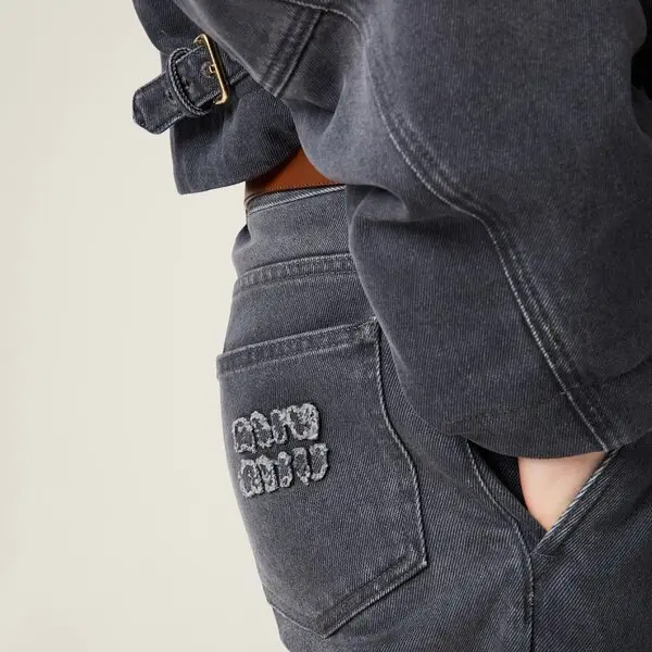 Miu Miu Logo Detailed Wide-leg Trousers
