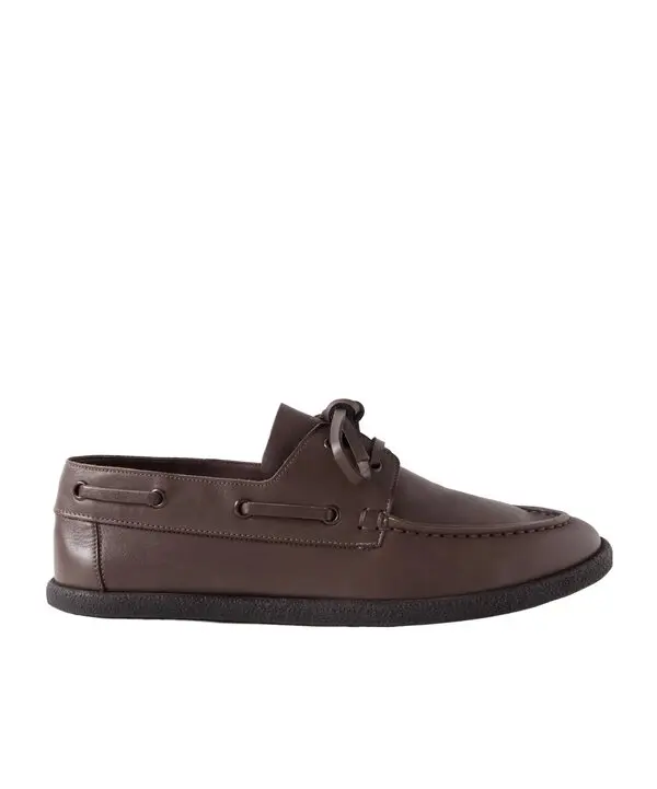 THE ROW Novus Sailor Leather Loafers - Brown