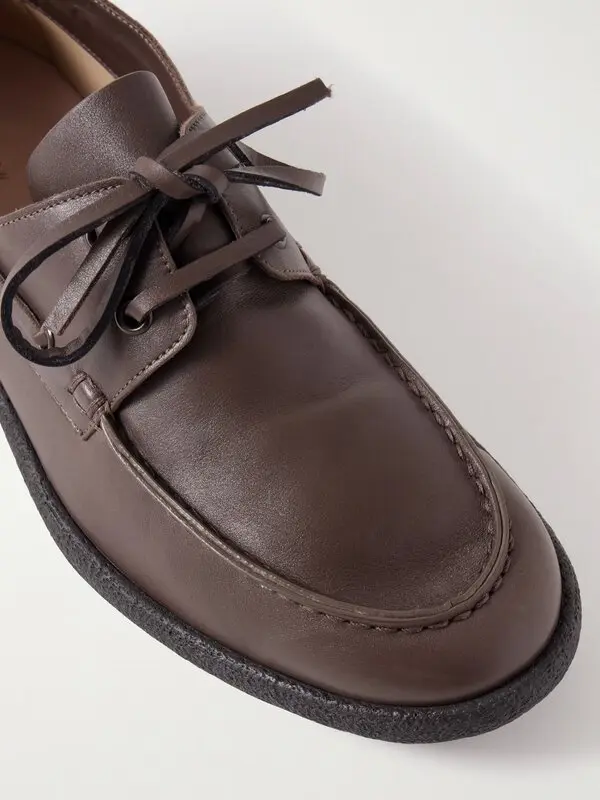 THE ROW Novus Sailor Leather Loafers - Brown