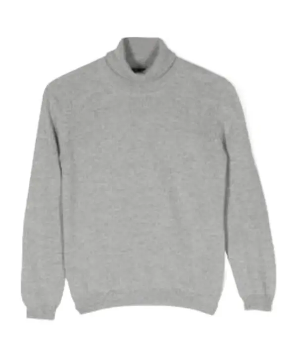 IL GUFO Mélange-effect Roll-neck Jumper - Gray