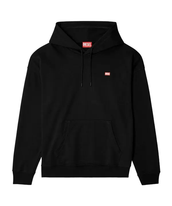 DIESEL® S-rob Logo Printed Drawstring Hoodie - Black