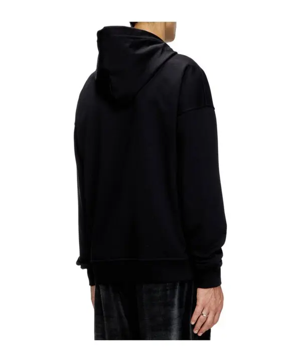 DIESEL® S-rob Logo Printed Drawstring Hoodie - Black