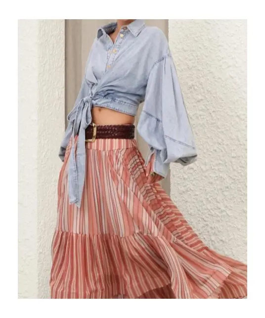 Zimmermann Rebellion Wrap Denim Top