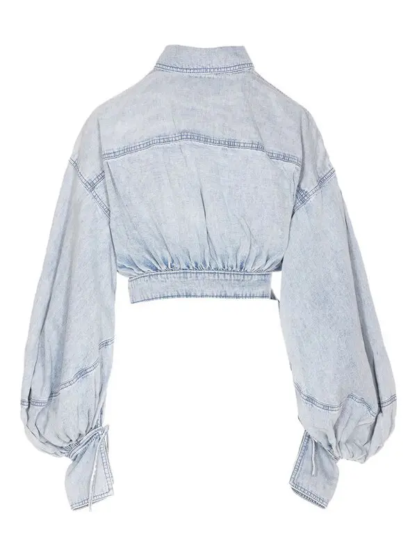 Zimmermann Rebellion Denim Wrap Top