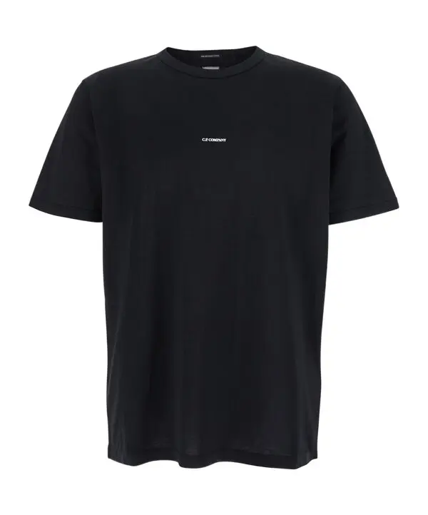 C.P. COMPANY Gasato Short Sleeved Logo Jersey T-shirt - Black