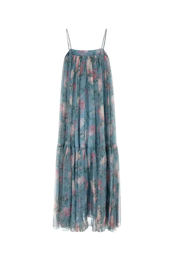 Chloé Sleeveless Floral Print Maxi Dress