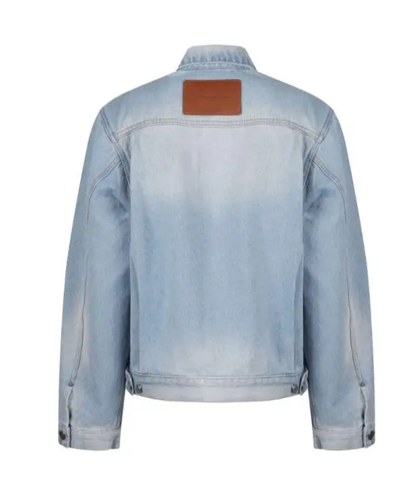 Victoria Beckham Cropped Denim Trucker Jacket - Blue