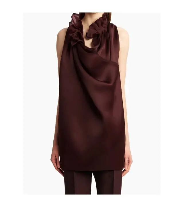 Khaite Meegan Ruffled Collar Top