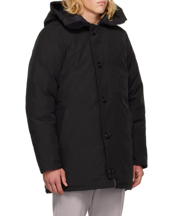 Canada Goose Logo Patch Hooded Down Coat