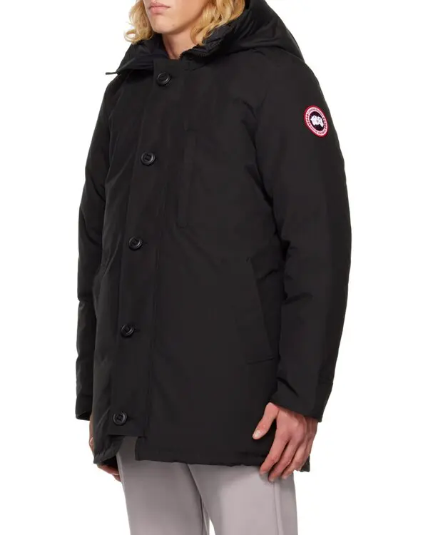 Canada Goose Logo Patch Hooded Down Coat