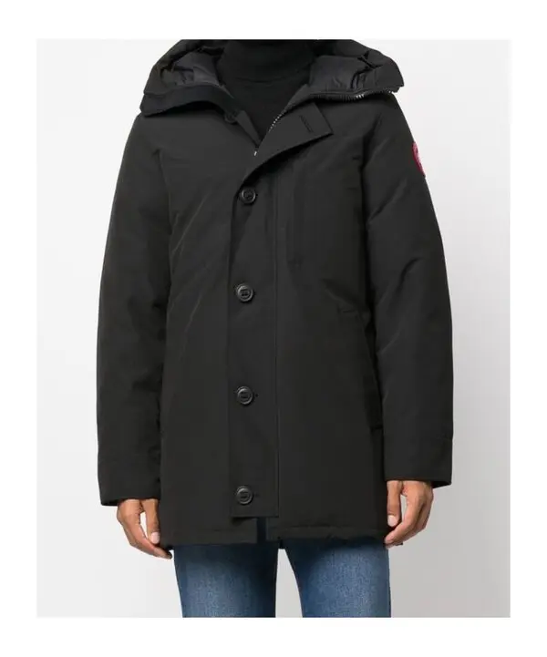Canada Goose Logo Patch Hooded Down Coat