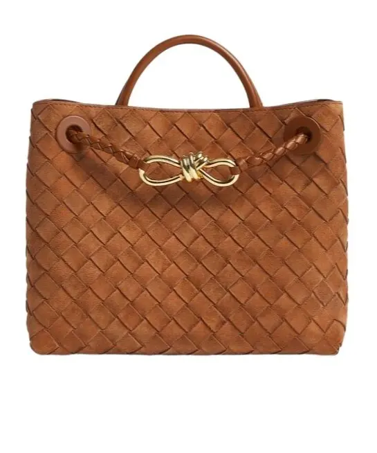 Bottega Veneta Andiamo Small Top Handle Bag - Amber