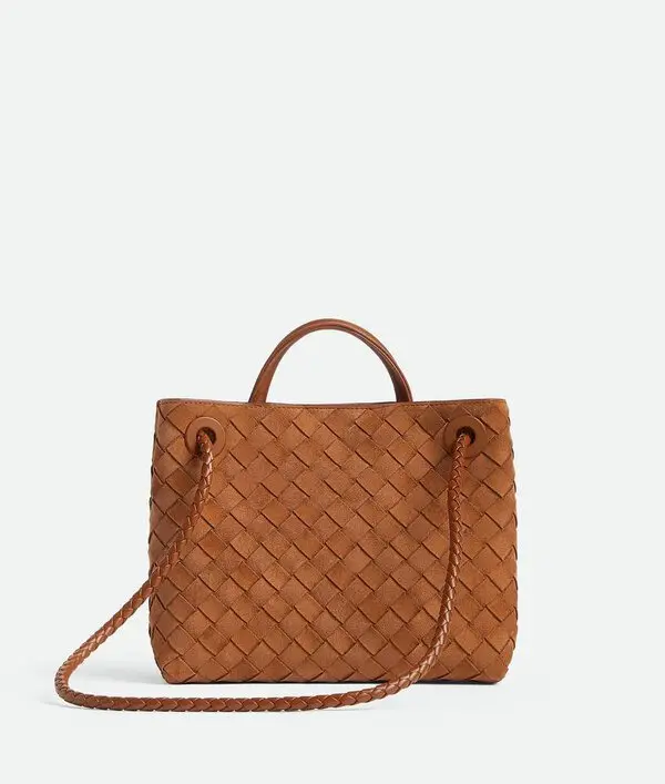 Bottega Veneta Andiamo Small Top Handle Bag - Amber