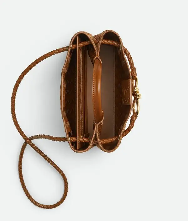 Bottega Veneta Andiamo Small Top Handle Bag - Amber