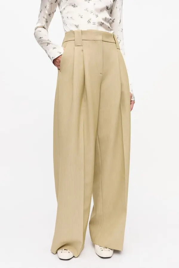 GANNI Twill Suiting Mid Waist Trousers