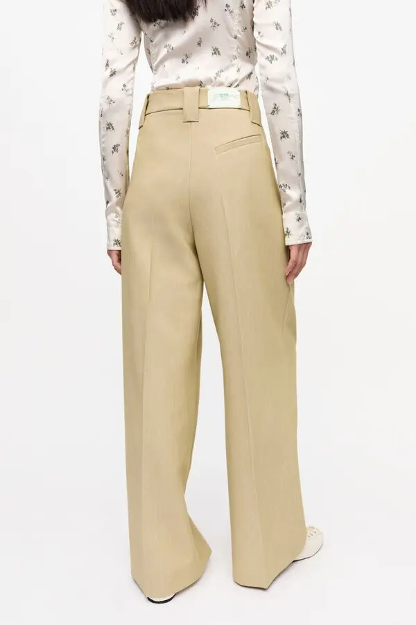 GANNI Twill Suiting Mid Waist Trousers
