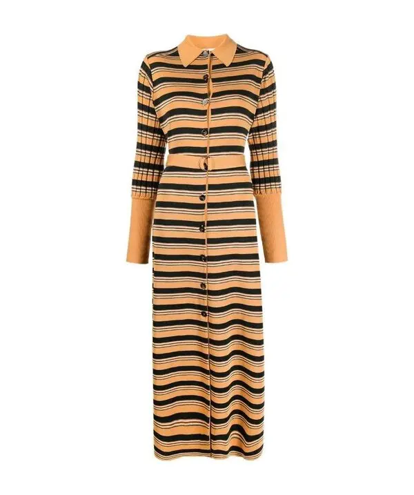 Chloé Knitted Striped Shirt Dress