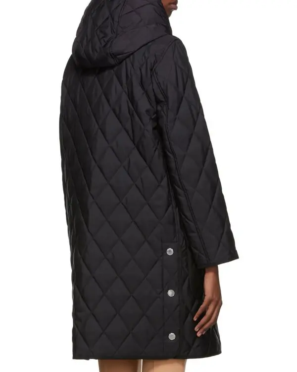 Burberry Roxby Diamond-quilted Mid-length Coat With Drawstring Hood