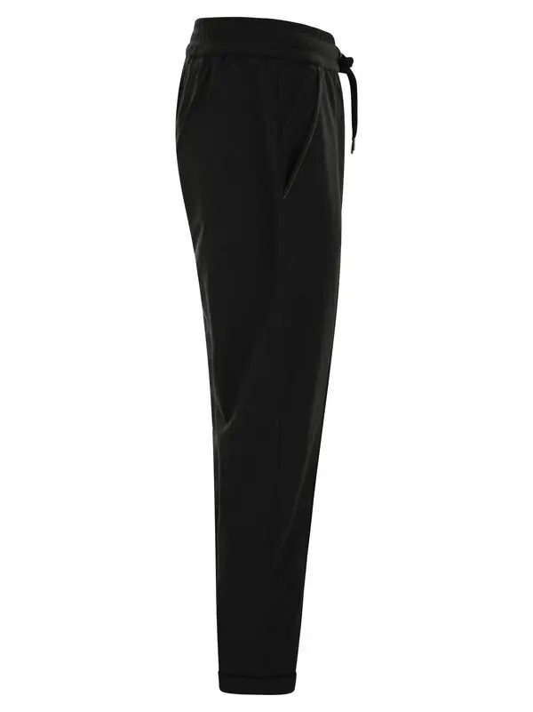 Brunello Cucinelli Embellished Drawstring Track Trousers - Black