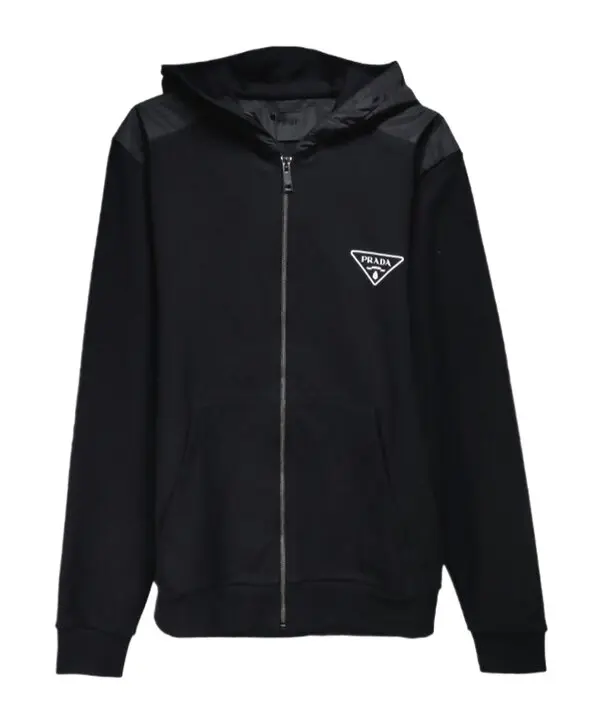 Prada Long-sleeved Hooded Casual Jacket With Logo