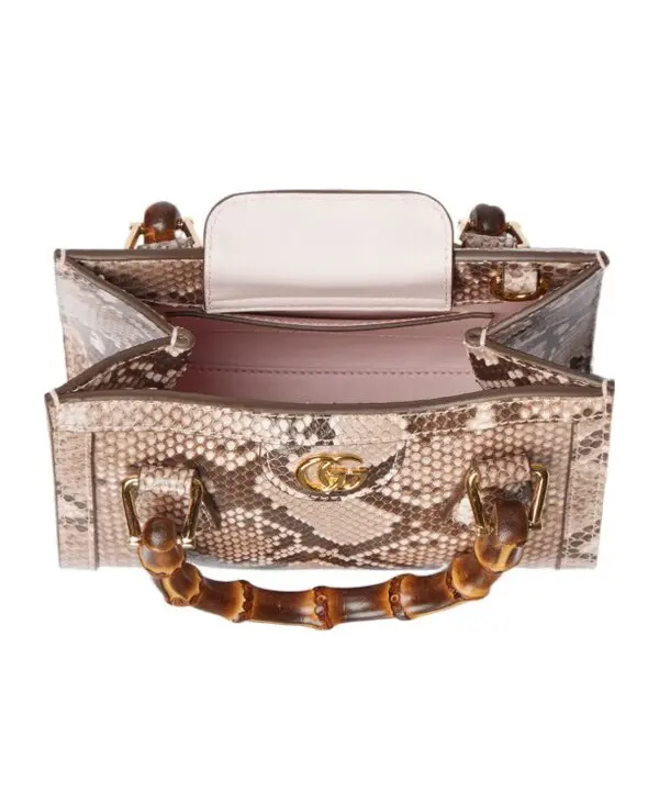 Gucci Diana Python Small Tote Bag - Pink