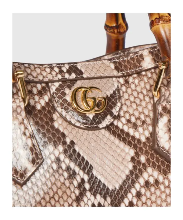 Gucci Diana Python Small Tote Bag - Pink